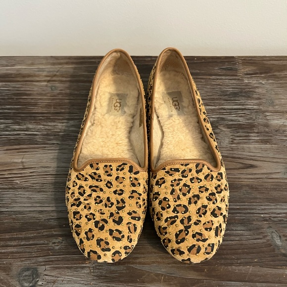 UGG | Shoes | Ugg Leather And Sheepskin Leopard Print And Studded ...